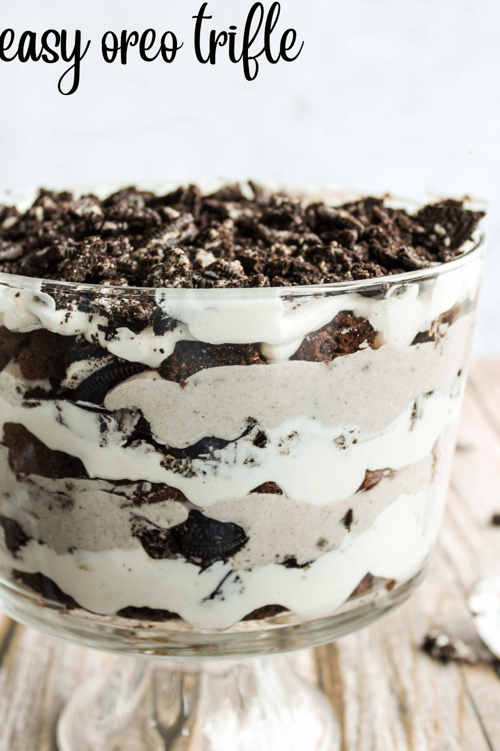 Best Ever Easy Oreo Trifle with Brownie