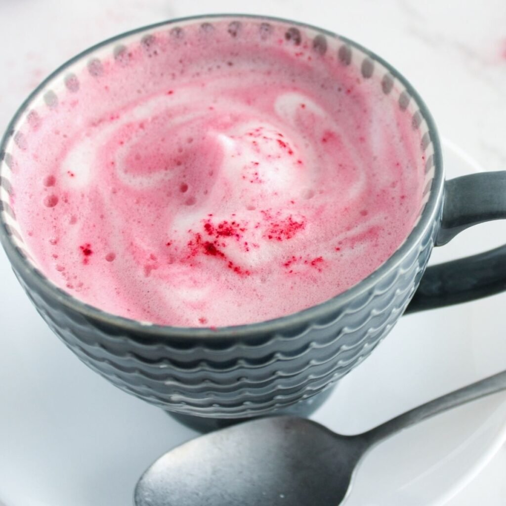 Pink Beetroot Latte - homemade beetroot latte recipe