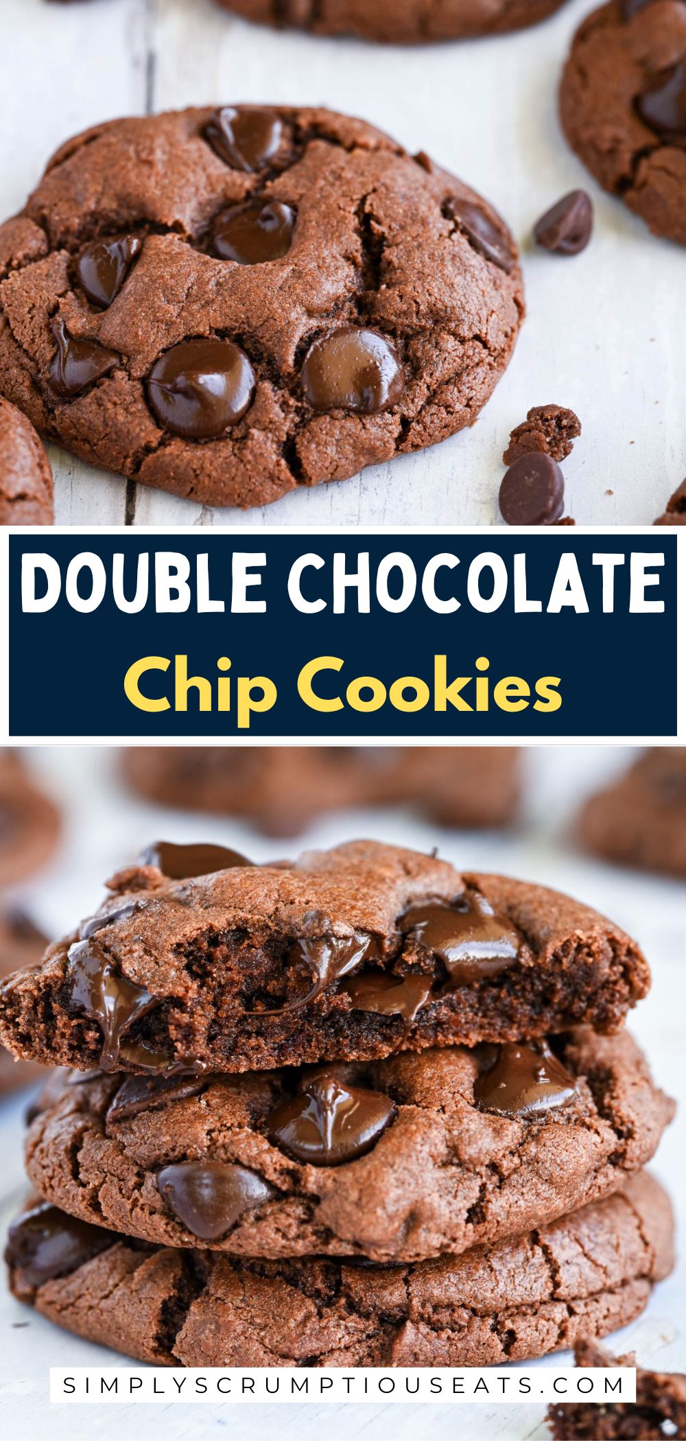 Double Chocolate Chip Cookies - Simply Scrumptious Eats
